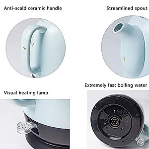 SieHam Kettles,Ceramic Cordless Kettle Teapot-Retro Red 1.5L, 1380W Water Fast for Tea, Coffee, Soup, Oatmeal-Removable Base, Boil Dry Protection