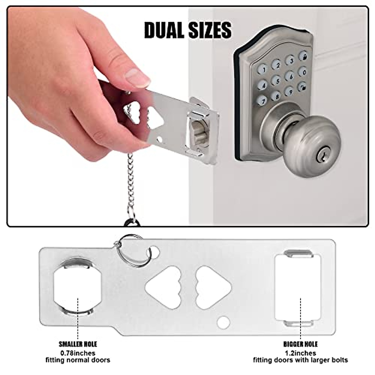 Portable Door Lock for Hotel and Home Security, Door Lock Self-Defense Door Safety Device for Travel, Apartment, Living Motel, AirBNB, School Dorm