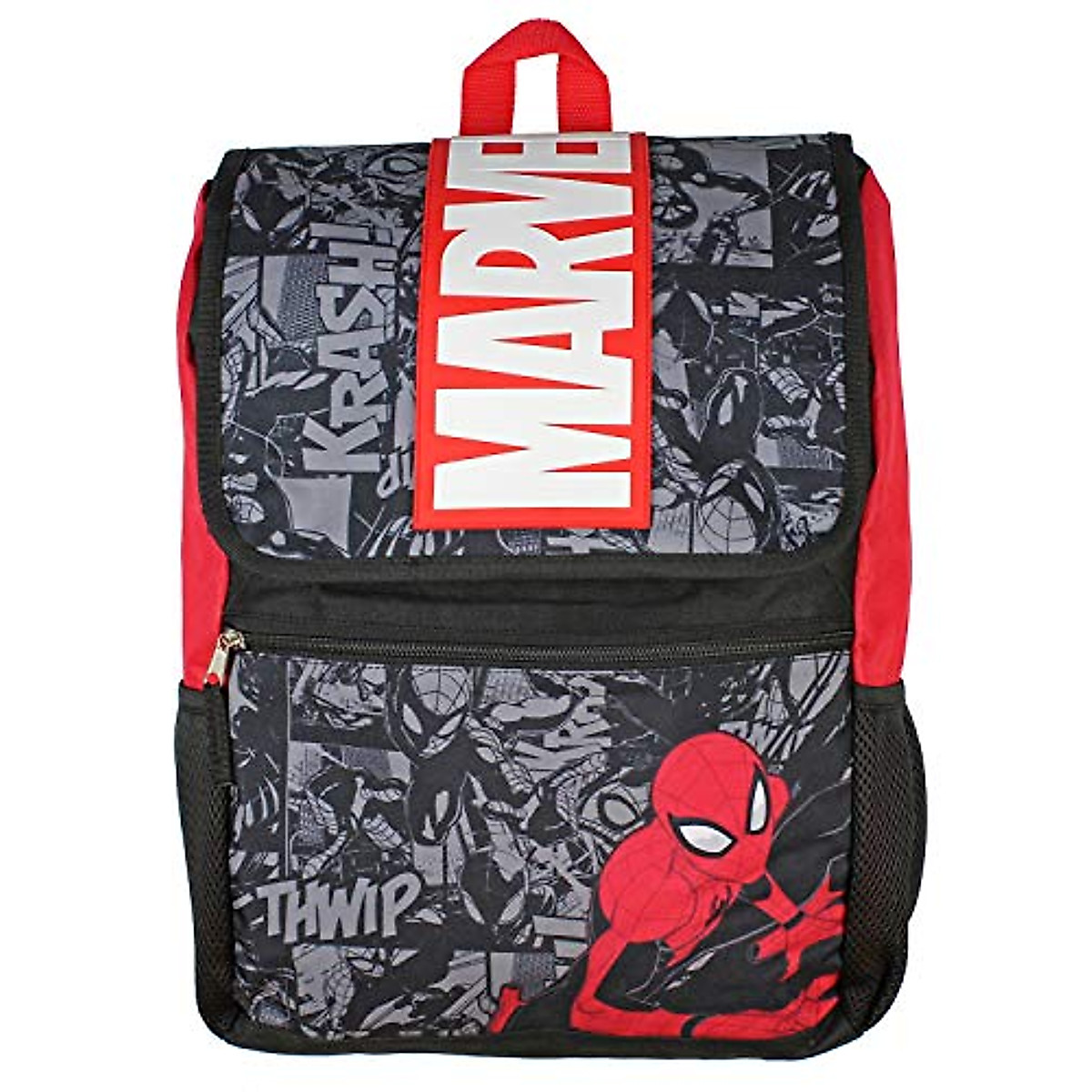Marvel Spiderman Backpack Front Flap Compartment Travel Laptop Backpack With 3D Molded Marvel Logo