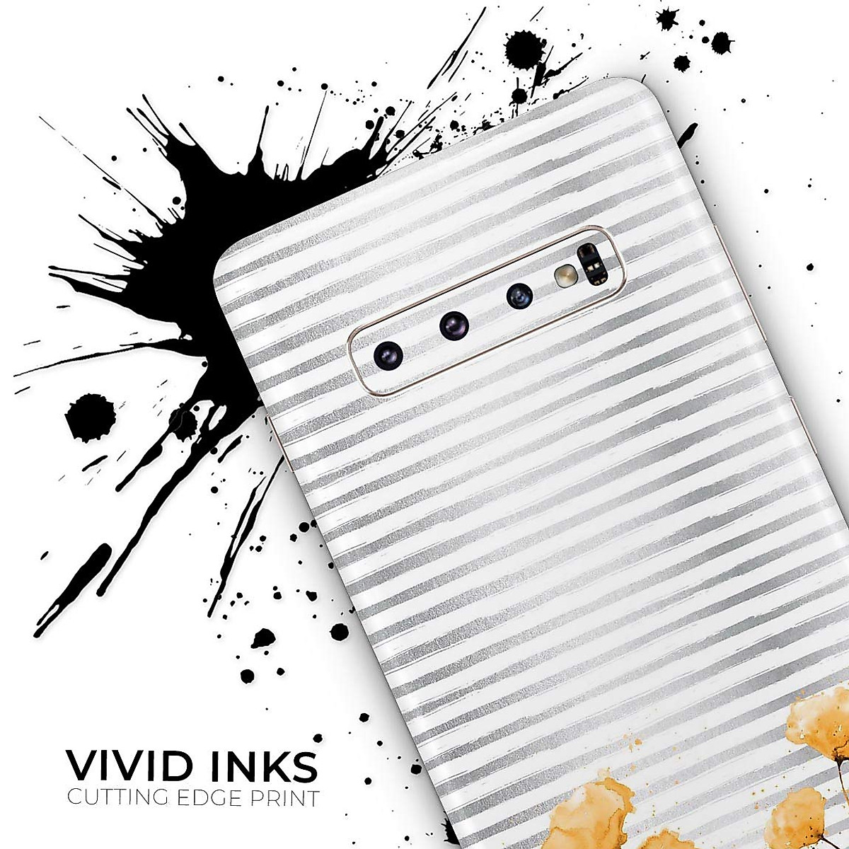 DesignSkinz Karamfila Yellow & Gray Floral V16 Protective Vinyl Decal Wrap Skin Cover Compatible with The Samsung Galaxy S20 (Screen Trim & Back Glass Skin)