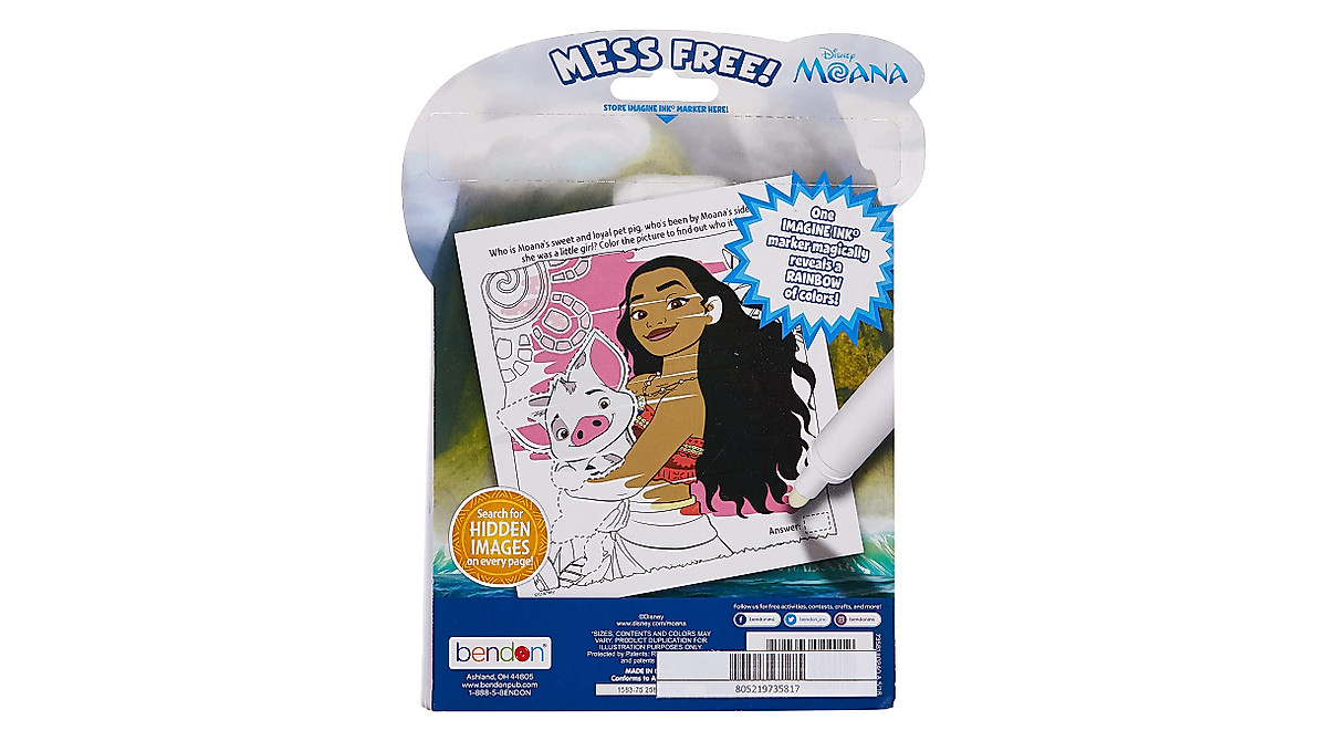 Bendon Moana Imagine Ink Coloring Book - Mess Free Fun!