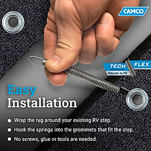 Camco 42925-A Gray 18 Inch 42925 18" Rv Step Rug-Grey