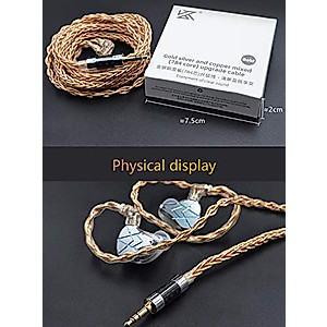 KZ Gold Silver and Copper Mixed (784 cores) Upgrade Cable, HiFi Audio 0.75MM 2PIN Replacement IEM Earbuds Wire Compatible with C PIN Headphone