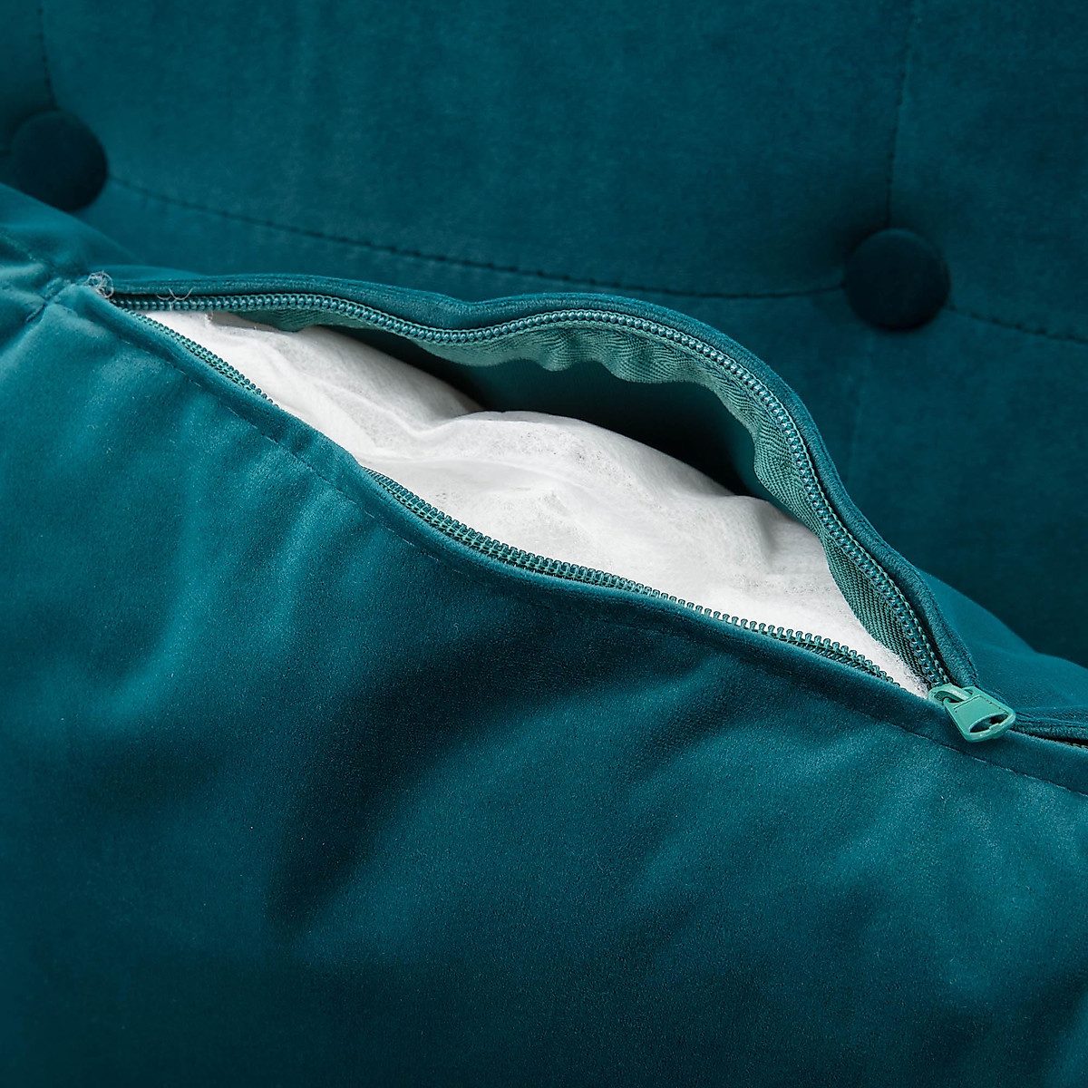 RIDFY 65”Velvet Loveseat Sofa Converts to Bed,Mid Century Modern Sofa Bed w/Armrest,2-Seater Upholstered Tufted Love Seat Couch with Metal Legs for Small Space,Living Room,Bedroom,Blue