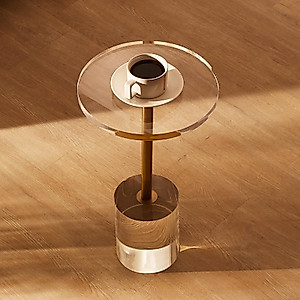 VEVOR Clear Acrylic End Table, Acrylic Side Table with a Solid Base for Coffee, Drink, Food, Snack Used in Living Room & Bedroom