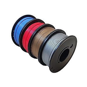 Maths PLA+ 3D Printer Filament 1.75mm (±0.02 mm), 250g/Spool×4, Independent Vacuum Package. 4 Colors Pack for 3D Printer & 3D Pen-Gold(Dark), Silver, Red, Blue.