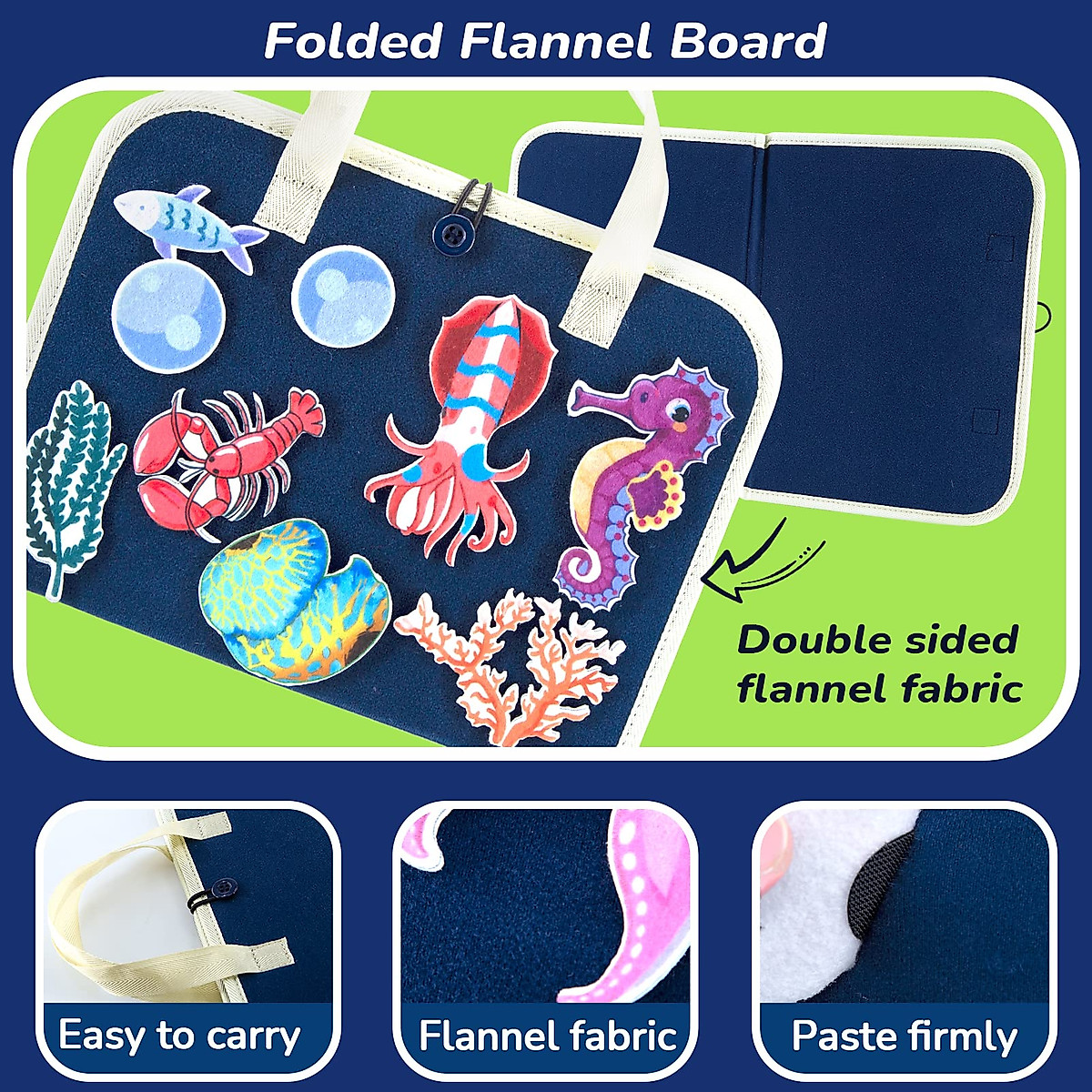 Craftstory Ocean Animals Travel Felt Board for Toddlers Preschool Learning Activities 32 Pieces Sea Sensory Board Toys for Classroom Arts and Crafts