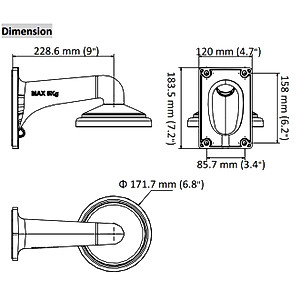 DS-1605ZJ Outside Wall Mount for Hikvision PTZ Camera DS-2DE4A2/320/204IW-DE
