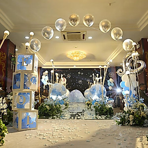 Baby Boxes with Letters for Baby Shower- Baby Balloon Boxes with Letters- A-Z 31 Letters- Gender Reveal Party Decoration Box- Clear Baby Shower Box Decorations- Baby Clear Boxes