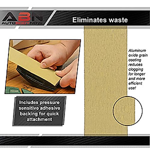 ABN Adhesive Sticky Back 220-Grit Sandpaper Roll 2-3/4in x 20 Yards Aluminum Oxide Golden Yellow Longboard Dura PSA