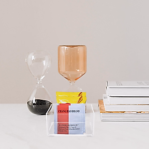 HEMOTON Tea Bag Bin Storage Organizer for Kitchen Tea Bag Organizer Desktop Acrylic Box Storage Transparent Coffee Bag Holder Sundries Box Sugar Packet Holder for Countertops Pantries, S