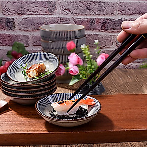 LMRLCS Ceramic Soy Dish Set of 6, 3.9 Inch Japanese Sauce Dish Serving Sushi Dipping Sauce Dish Sauce Cups Sushi Dish for Dipping