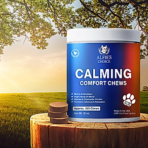 ALFIE'S CHOICE Dog Calming Chews - Dog Anxiety Relief Stress & Separation Support - Pet Hemp Calming Chews for Dogs All Breeds - Calming Dog Treats Soft Chews - 12 oz, Appx 160 Count