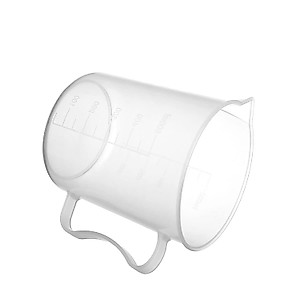 Bettomshin 1Pcs 500ml Resin Mixing Cups, PP Plastic Measuring Cups High Form Beaker with Handle, Liquid Measuring Cups, Graduated Beakers Multipurpose Mixing Cups Transparent for Lab Kitchen Liquids