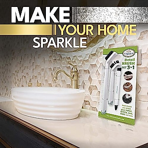 The Crown Choice Grout Cleaning Brushes Set (3 Pack) – Deep Cleaner Small Multi-Purpose Scrub Brush Set with Stiff Nylon Bristles to Clean Corners, Spaces, Tile, Shower, Window, Door Track, Floors