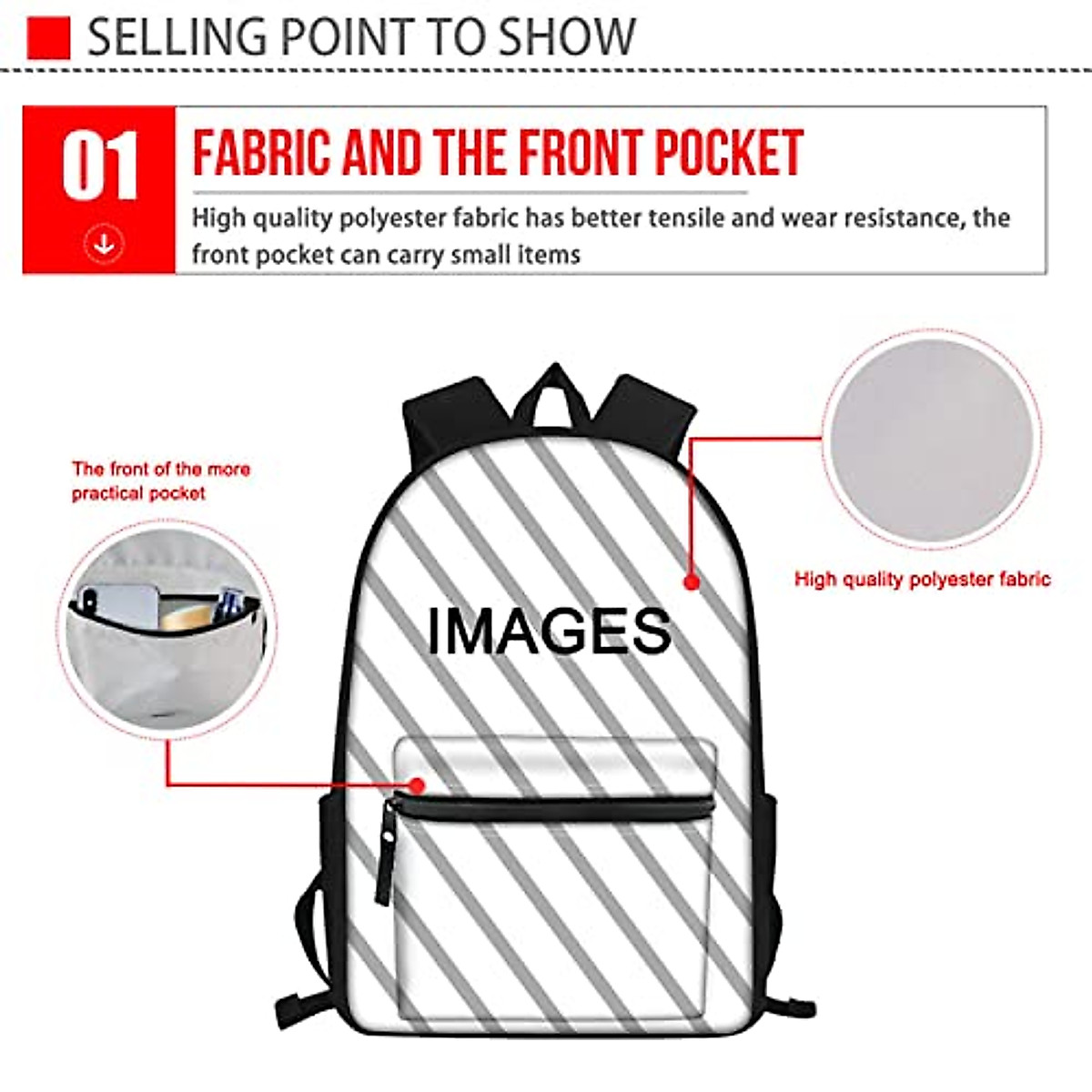 ZFRXIGN Strawberry Cow Backpack for Girls Teens Rucksack Large-Capacity School Bags Laptop Portable Knapsack Casual Daypack Pink Purse Travel Office Shoulder Bag