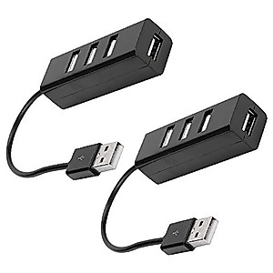 Salaty 4‑Port Hub, USB2.0 Hub 2Pcs Plug and Play for Notebooks(4USB Interface-Black, Pisa Leaning Tower Type)