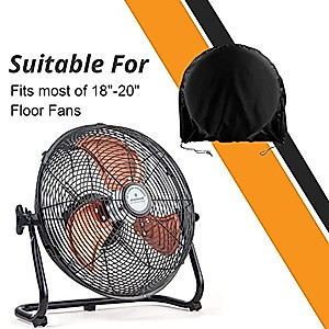 Capolo Heavy Duty Fan Cover for Dust, Industrial Shop Fan Covers Outdoor Waterproof for 18-20" High Velocity Floor Fan, Commercial, Garage, and Greenhouse Use