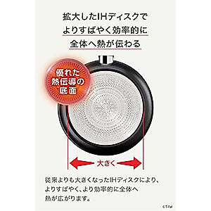 T-fal G26519 Frying Pan, 11.0 inches (28 cm), Deep Type, Wok, IH Compatible with Gas Stoves, Induction Hard Titanium Unlimited Wok Pan, Non-Stick, Black