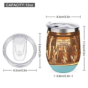 Ancient Egyptian Egypt Pyramids History Insulated Tumbler with Lid Stainless Steel Coffee Mug Cute Wine Tea Water Cup Green-style
