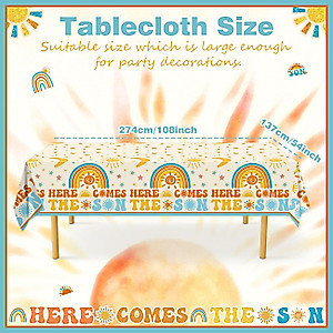 Here Comes The Son Baby Shower Decor Here Comes The Son Baby Showe Plates Napkins Cups Tablecloth Banner Balloons and Cake Topper Sun Retro Boho Sunshine Birthday Party Supplies, Serves 20