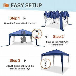 EAGLE PEAK Straight Leg Canopy (10' x 10' Sun Shelter, Dark Blue)