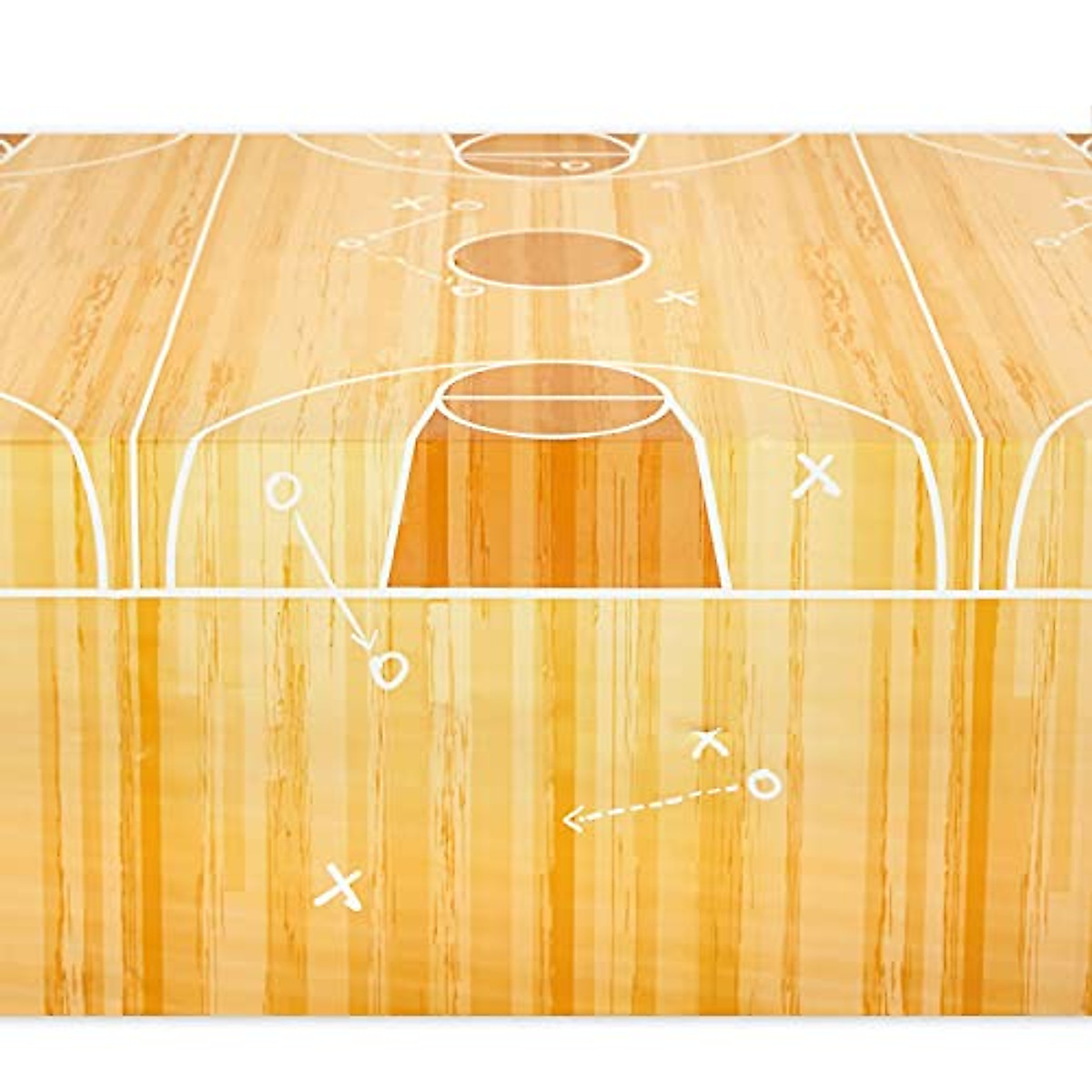 BLUE PANDA Basketball Table Cover, Sports Birthday Party Supplies (54 x 108 in, 3 Pack)
