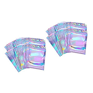 NUOBESTY 200 Pcs Plastic Bag Glitter Earrings Bead Earrings Plastic Earrings Dime Bag Self Sealing Bag Snack Sealing Bag Self-Sealing Jewelry Bag Earring Bags Shiny Jewelry Bag Self-Locking