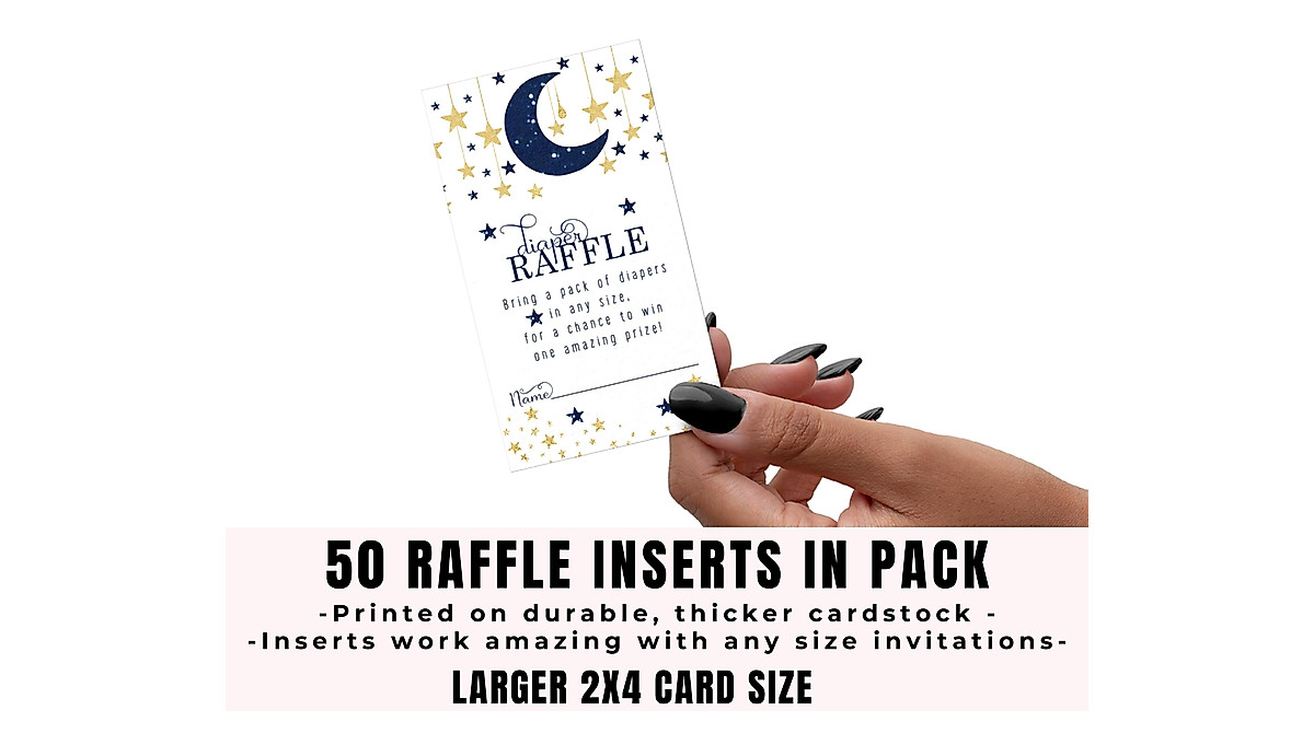 Twinkle Little Star Diaper Raffle Tickets - 50 Pack