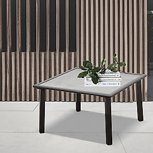 Domi Outdoor Chairs Set of 2 with Side Table, All-Weather Modern Plastic Metal Dining Chairs Patio Furniture with Arms & Removable Gray Cushions for for Balcony, Backyard, Pool, Porch