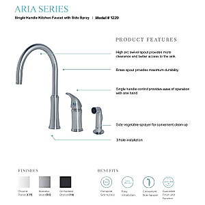 Laguna Brass 1230TB Single Handle High Arc Kitchen Faucet with Spray, Oil Rubbed Bronze Finish with Soap Dispenser