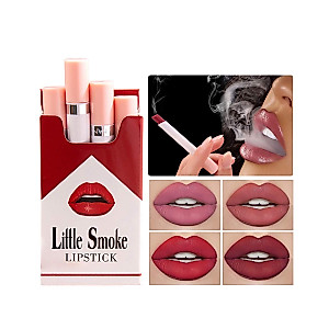 Emirde 4 Colors Matte Cigarette Lipstick Pack Set Tube Nude Red Lips Long Lasting Waterproof Liquid Lipstick Women Make up Velvet Cosmetic Lipsticks C