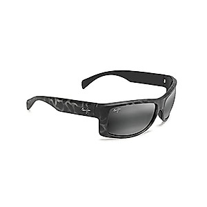 Maui Jim Men's and Women's Equator Polarized Wrap Sunglasses, Grey Tortoise/Neutral Grey, Large