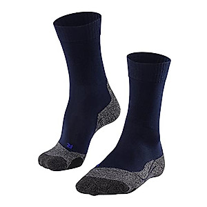 FALKE Men's TK2 Explore Cool Hiking Socks, Mid Calf, Medium Padding, Athletic, Breathable Quick Dry, Cooling, Lyocell, Blue (Marine 6120), 9-10, 1 Pair