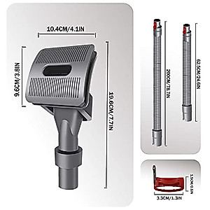 TPDL Groom Tool Dog Pet Attachment Brush Compatible with Dyson V7 V8 V10 V11 V12 V15 Vacuum Cleaner with Trigger Lock (Brush+Extention Hose+Trigger Lock)
