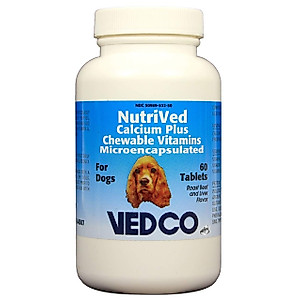 NutriVed Calcium Plus Chewable Tablets for Dogs (60 Count)