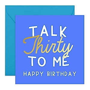 CENTRAL 23 - Funny Birthday Card for Him - 'Talk Thirty To Me' - 30th Birthday Card for Women - Cheeky 30th Birthday Cards for Men - Fun Birthday Card for Her - Comes with Fun Stickers