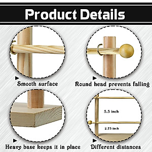 SAVINA Ribbon Organizer - Wooden Ribbon Rack Holder for Sewing Craft, Wreath, Mesh, Thread, Tape, Roll - Ideal for Florist Arts & Gift Wrapping Storage