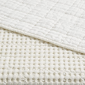 Levtex Home - Mills Waffle - Full/Queen Quilt Set - Cream Cotton Waffle - Quilt Size (88 x 92in.), Sham Size (26 x 20in.)