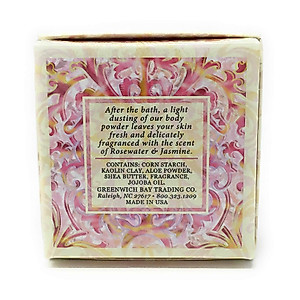 Greenwich Bay Trading Co. Dusting Powder, 4 Ounce, Rosewater & Jasmine - 2 PACK
