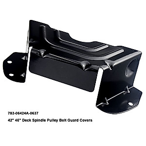 DECKMAN Lawn Mower Parts 783-06424A-0637 783-06424A Black Deck Belt Cover, Compatible with MTD Craftsman Troy-Bilt Lawn Mower Parts 783-06424A, Fits 42" 46" Deck Spindle Pulley Belt Guard Cover (2)