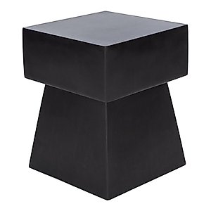 SAFAVIEH Outdoor Zen Black Mushroom Modern Concrete Accent Table