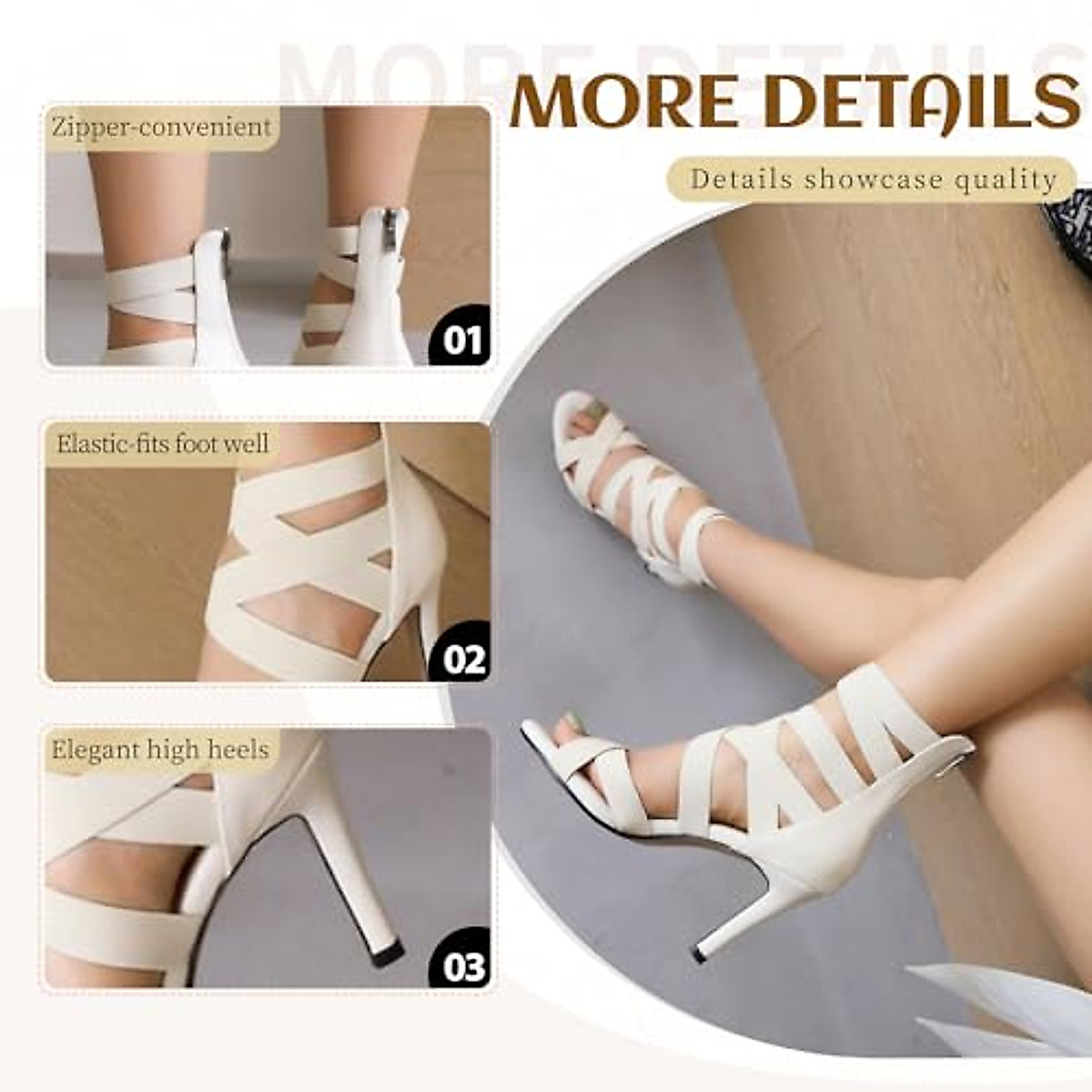 TINRYMX Womens Latin Dance Boots Lace up Jazz Dance Heels Tango Ballroom Salsa Dance Shoes, DSK9-Beige-7, US5.5