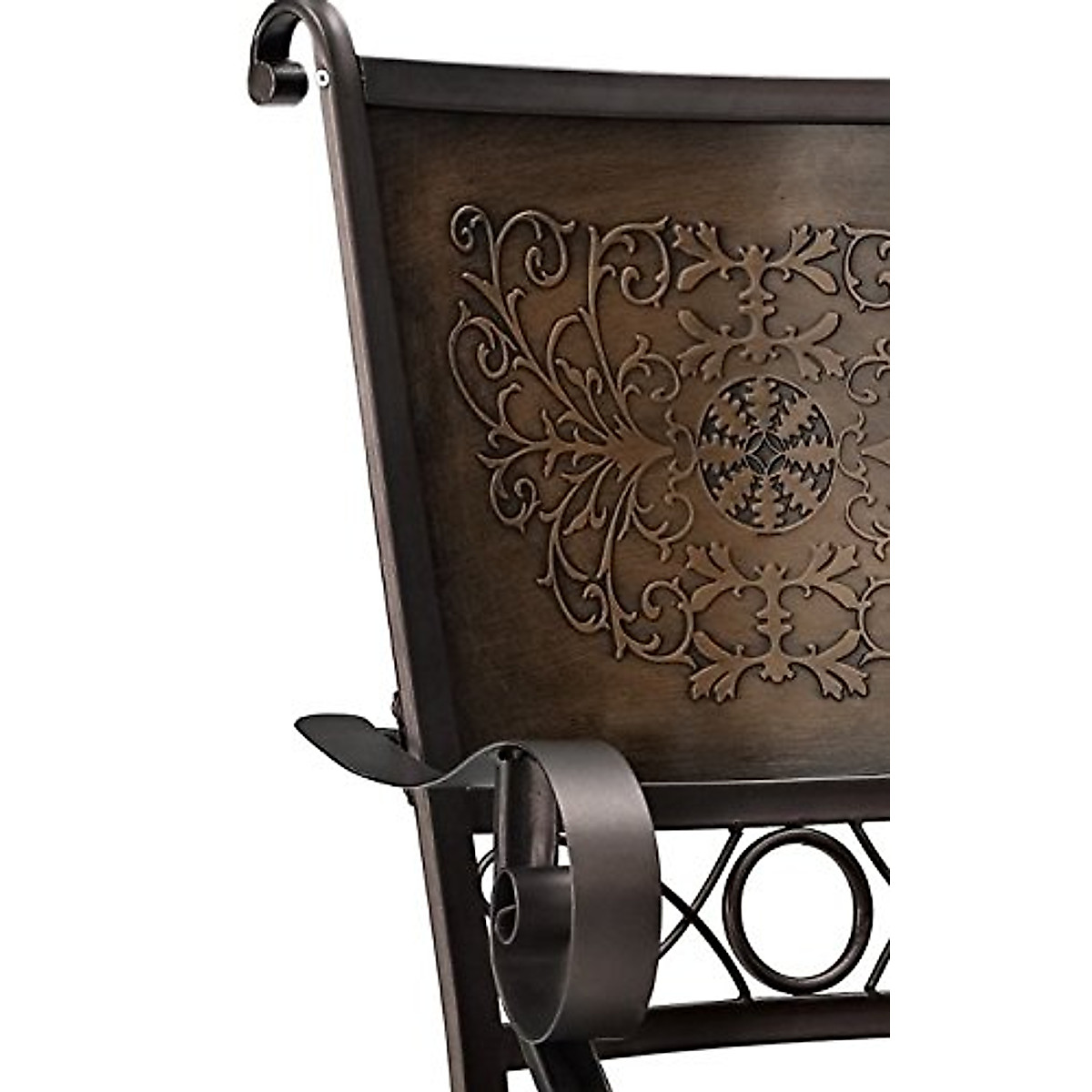 Powell Company Big and Tall Copper Stamped Back Barstool with Arms Bar Stool, Bronze