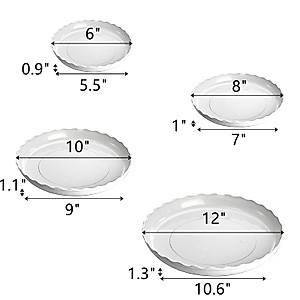 ZOOFOX 24 Pack Plastic Plant Saucer Drip Trays, Round Flower Plant Pot Saucer, Heavy Duty Plant Tray for Indoor Outdoor Flower Pots and Planters (6 Inch/ 8 Inch/ 10 Inch/ 12 Inch)