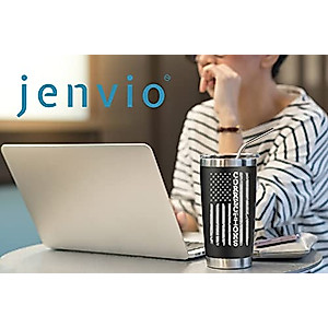 JENVIO Correctional Officer Gifts - 20 Ounce Stainless Steel Hot/Cold Travel Tumbler/Mug with lid and 2 straws for Coffee Cup - Fathers Day Corrections Accessories | Prison Guard Gift