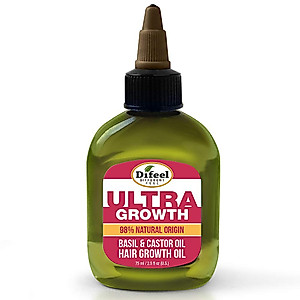 Difeel Ultra Hair Growth Oil Infused with Basil and Castor Oil 2.5 ounce (2-PACK)