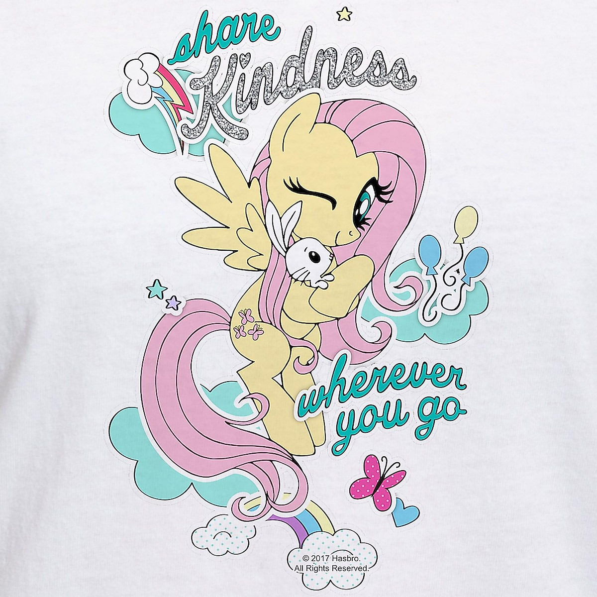 CafePress MLP Fluttershy Kindness T Shirt Womens Cotton V-Neck T-Shirt White