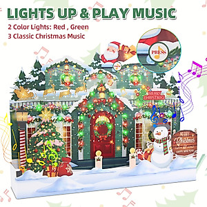 XTF2015 Christmas Greeting Cards Christmas Gift 3D Pop Up Christmas Gift Card with Musical & Christmas Home Animated Lights, Plays 3 Christmas Melody with Matching Flashing Lights