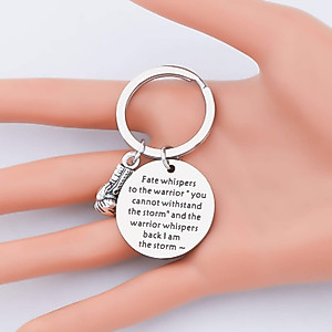 BEKECH Boxing Keychain Boxing Glove Keychain Future Boxer Gift Fate Whispers to The Warrior I Am The Storm Inspirational Jewelry Gift for Boxing Althetes Coaches Fitness Lovers (fate whisper boxing)